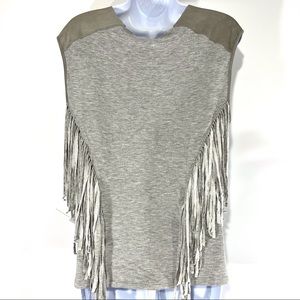 Liberty Garden | Tops | New Liberty Garden Grey Side Suede String ...